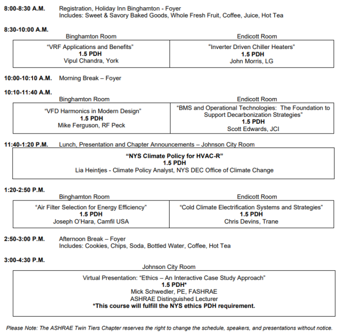 Twin Tiers Annual Spring Symposium - CNY ASHRAE